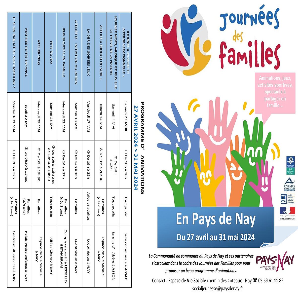 Programme des "Journées des familles" proposé par les services de la ...