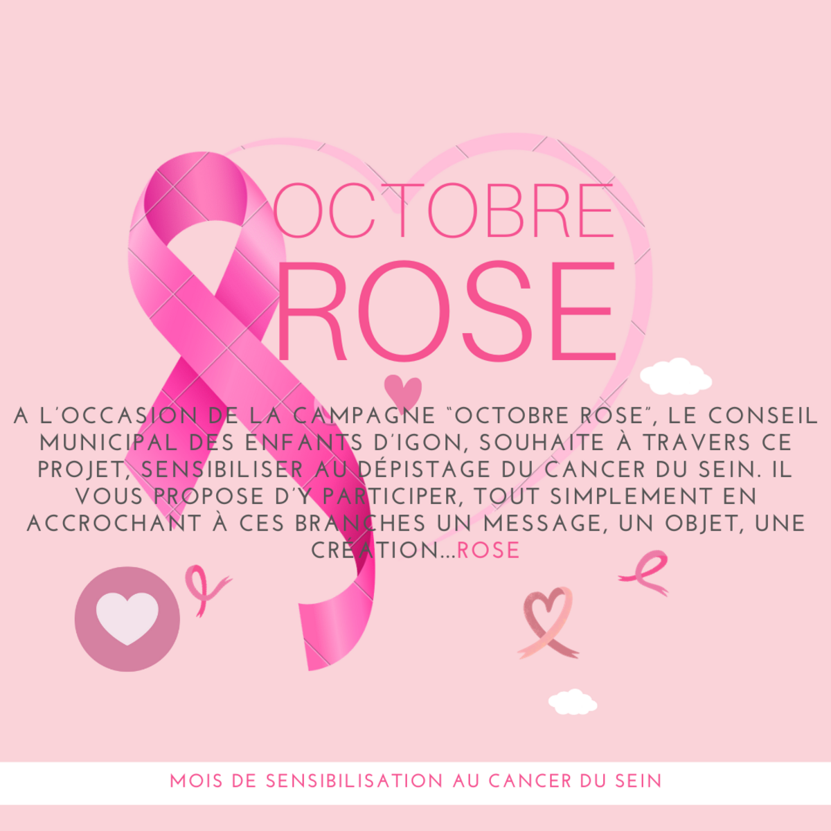 Un arbre symbolique pour la campagne "octobre rose" fabriqué par le CME ...