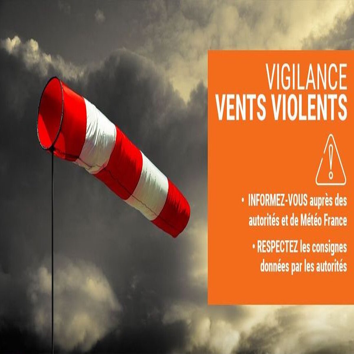 Vigilance orange vents violents demain Jeudi 22 février. - Commune d'Igon